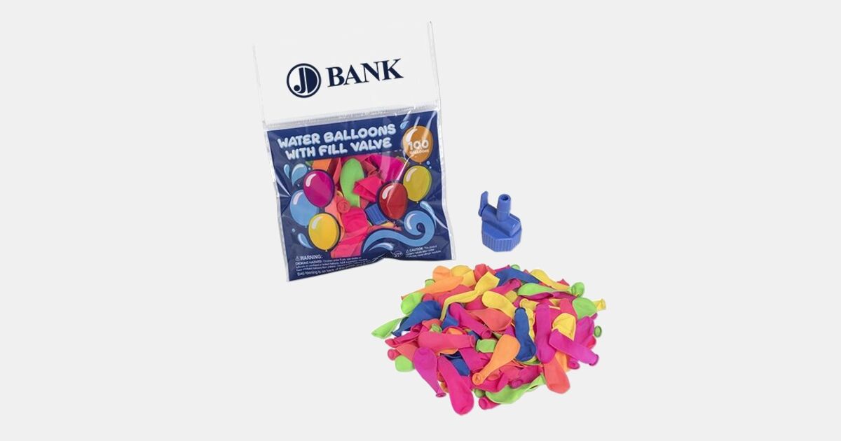 100 Water Balloon Pack With N Ozzle with your logo | ImprintLogo.com