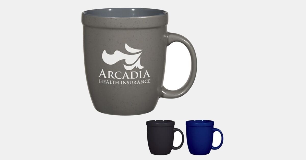 Printed 12 Oz Speckled Brew Mug with your logo | ImprintLogo.com