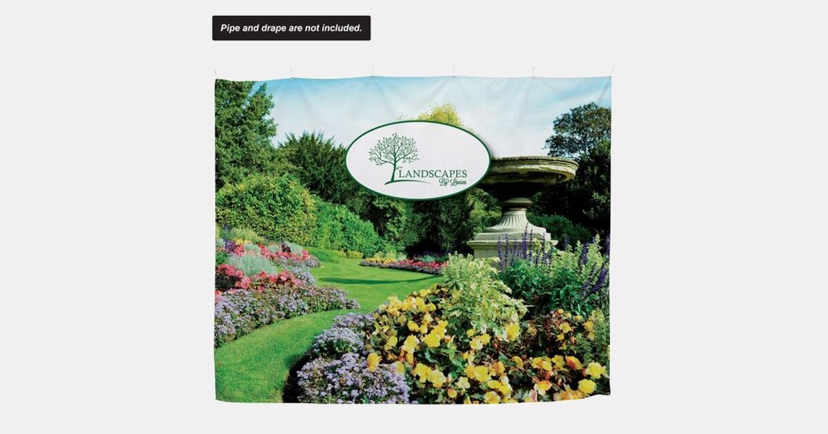 120"W x 96"H Pipe & Drape Banner Kit with your logo | ImprintLogo.com