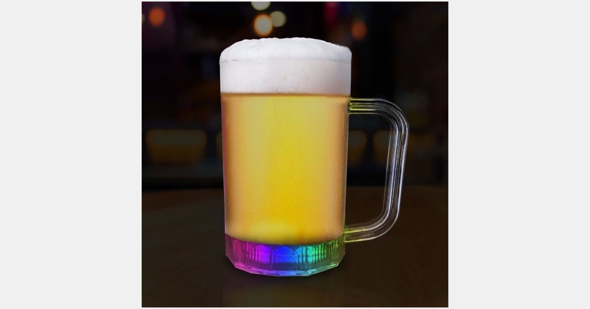Glow LED Beer Mug with LED lights 14oz | ImprintLogo.com