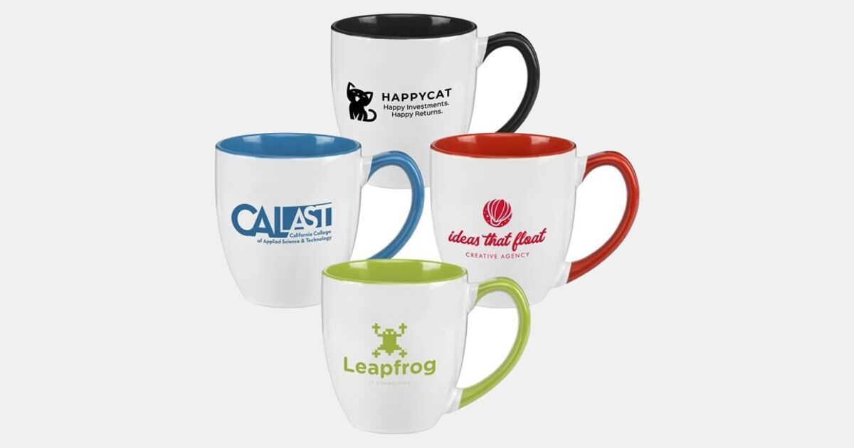 Custom Printed 16 oz Two-Tone Ceramic Bistro Mug with your logo ...