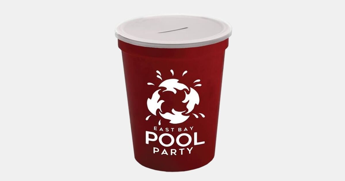 16 Oz Stadium Cup Coin Bank with your logo | ImprintLogo.com