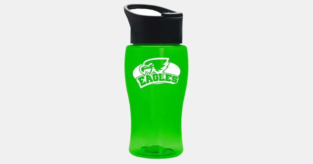 USA Made 18 Oz Transparent Bottle With Pop-Up Sip Lid with your logo ...