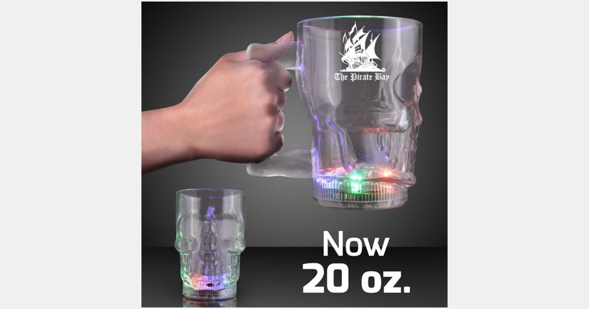20 oz. Flashing LED Big Skull Mug with your logo | ImprintLogo.com