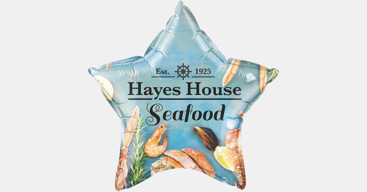 20" Star 4 & 5-Color or Process Print Microfoil Balloon with your logo ...