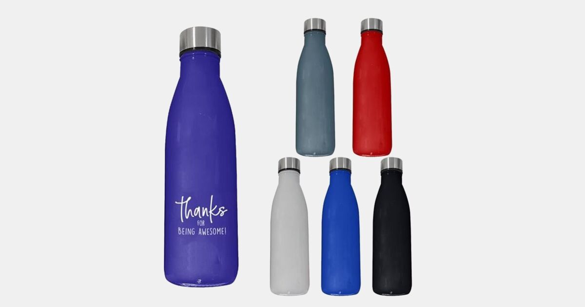 Giveaway 21 Oz Glass Swiggy Bottle with your logo | ImprintLogo.com