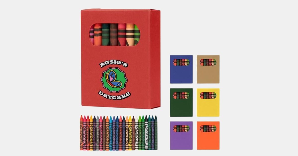 Custom Imprinted 24-Piece Crayon Set with your logo | ImprintLogo.com