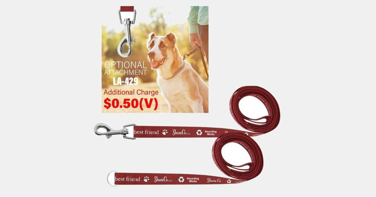 Custom Printed 3/4" Dog Leash with your logo | ImprintLogo.com
