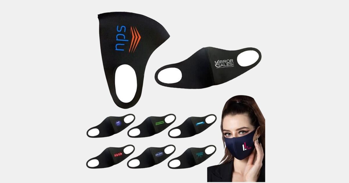 Custom Printed Polyester Spandex Face Mask 3D with your logo ...