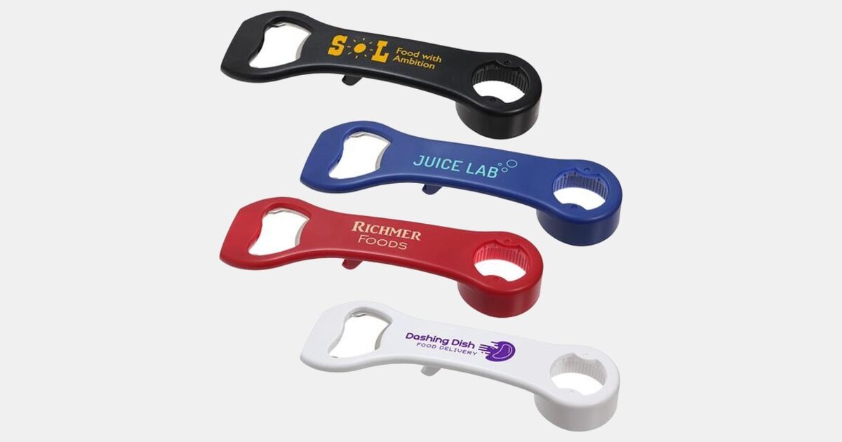 Marketing 4-In-1 Sure Grip Opener with your logo | ImprintLogo.com