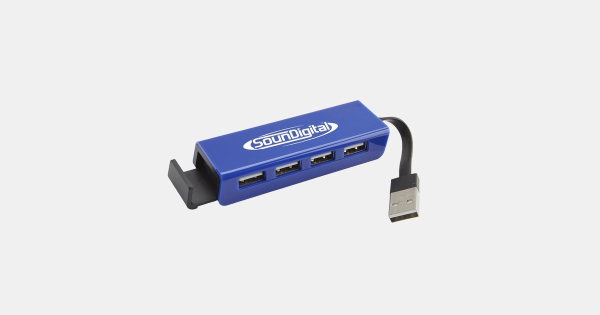 4 Port USB Hub with your logo | ImprintLogo.com