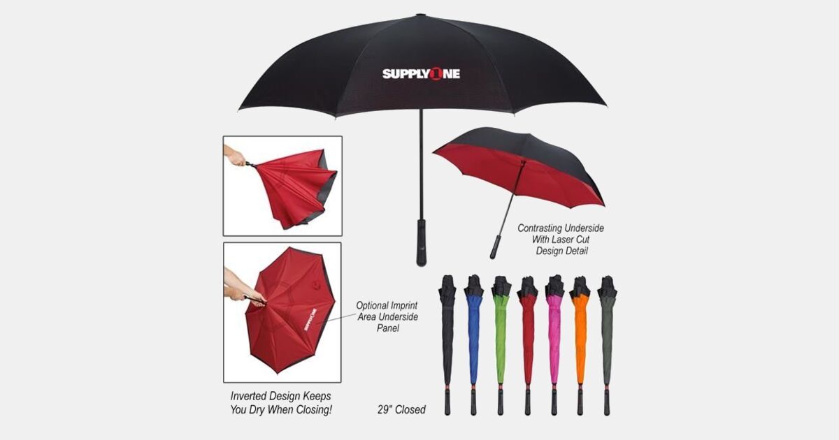48" Arc Two-Tone Inversion Umbrella with your logo | ImprintLogo.com