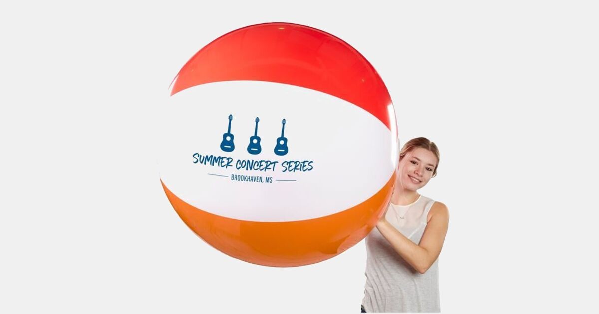 48" Giant 6 Color Beach Ball with your logo | ImprintLogo.com