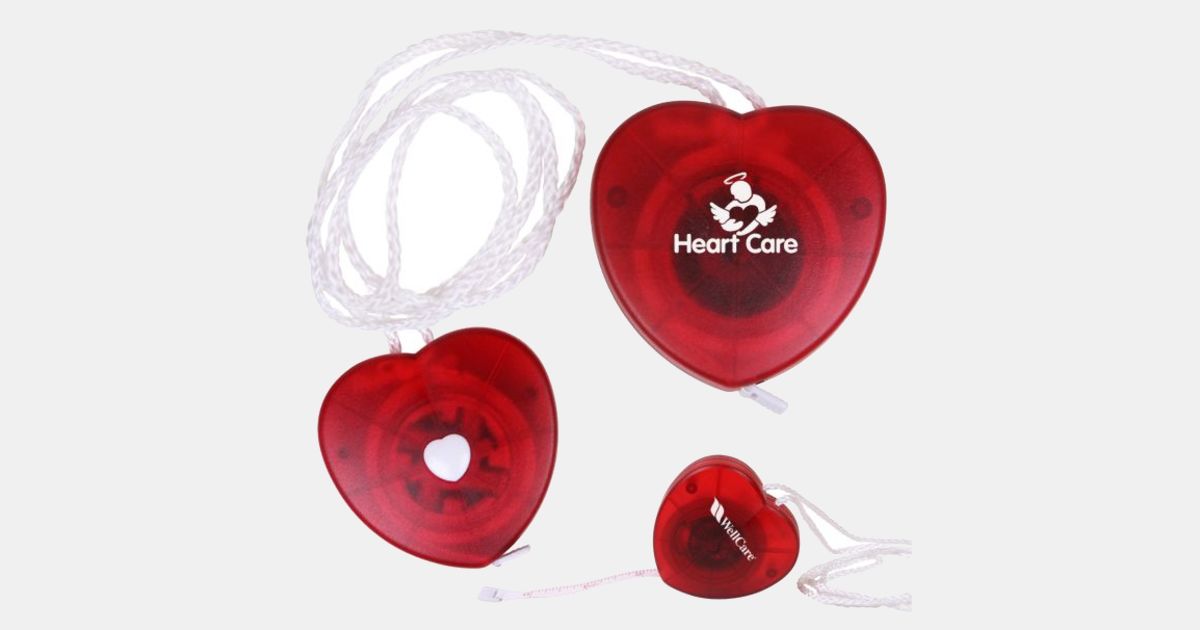 5 Ft. Heart Tape Measure w/ Neck Strap with your logo | ImprintLogo.com