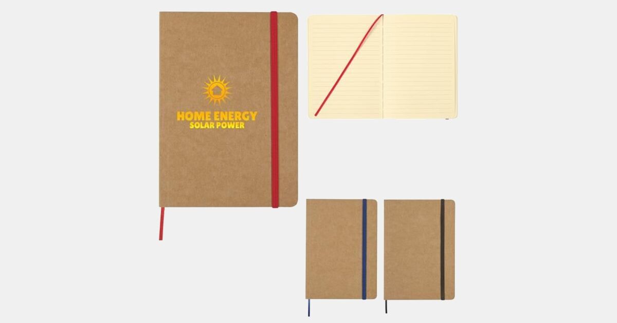 Eco-Inspired Strap Notebook with your logo | ImprintLogo.com