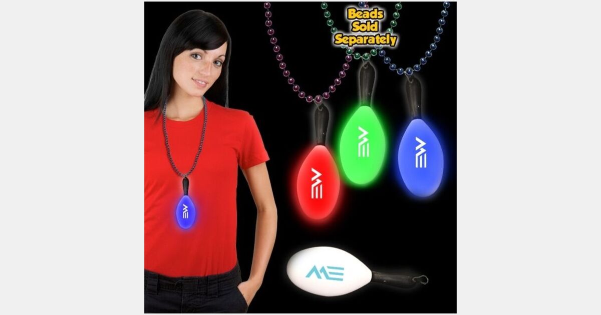 CustomPrinted Light Up LED Maraca with medallion 7 1/2" with your logo ...