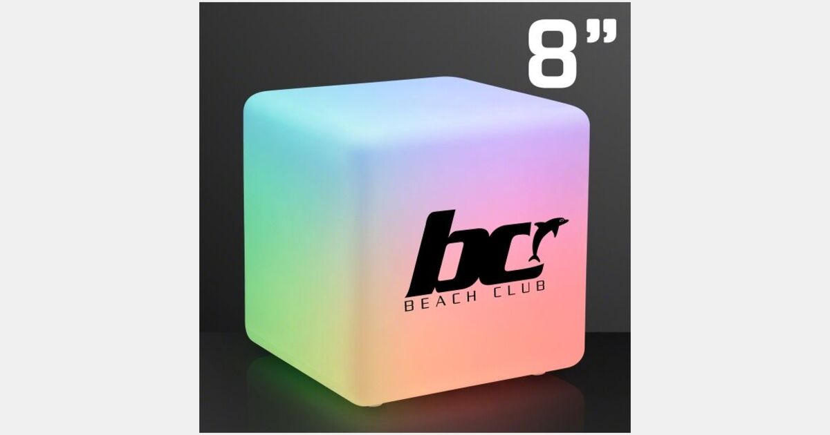 Custom Printed Deco Light Cube 8" with your logo | ImprintLogo.com
