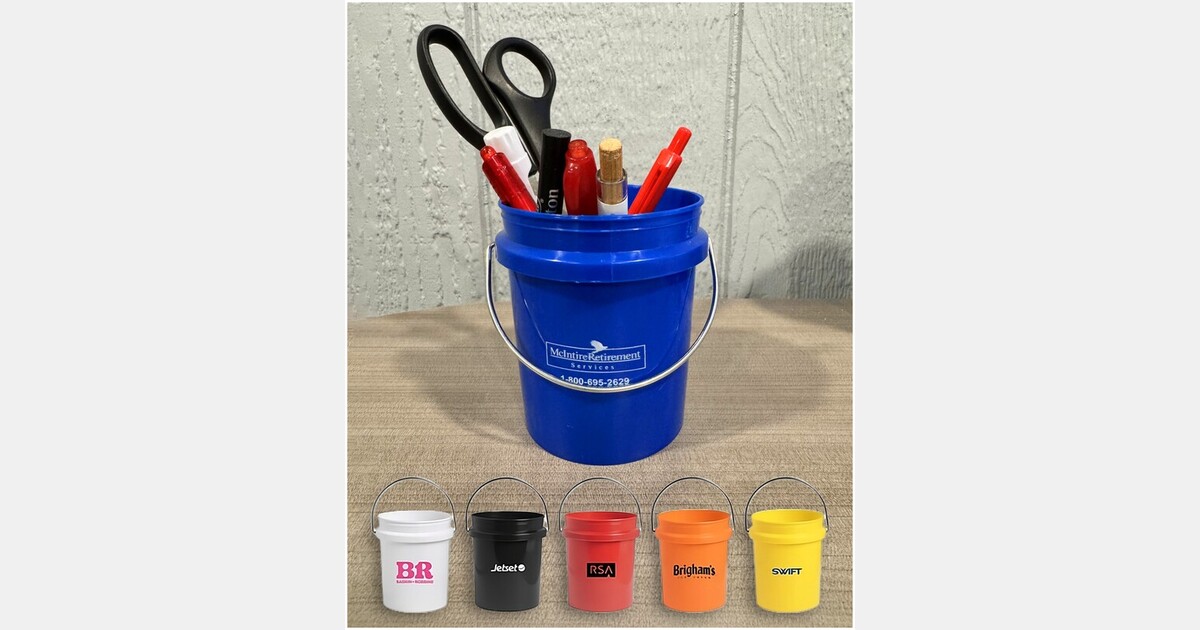 Custom Mini 5 Gallon Bucket with logo with your logo | ImprintLogo.com