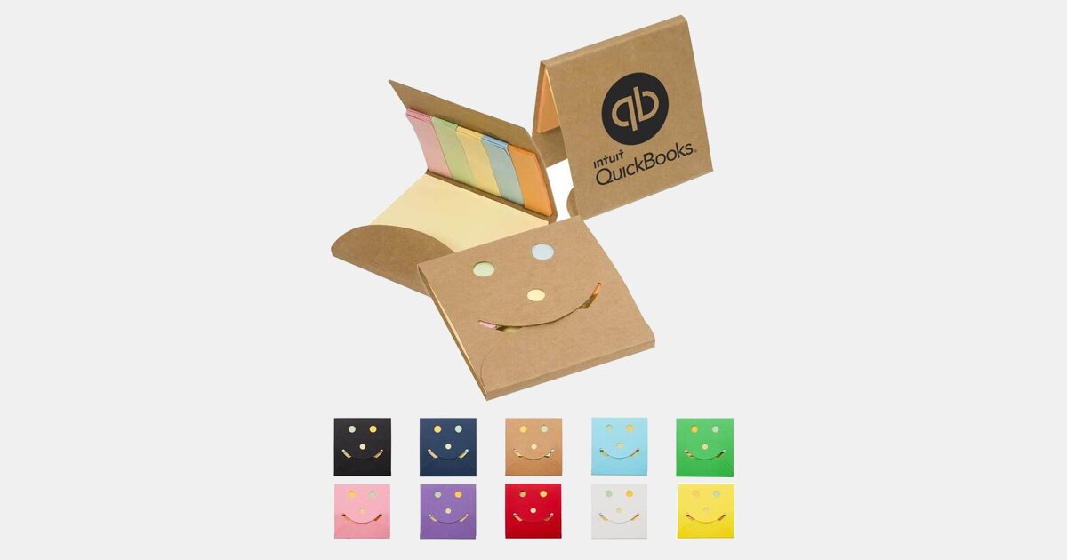 Custom Imprinted Smiley Face Sticky Note Pack with your logo ...