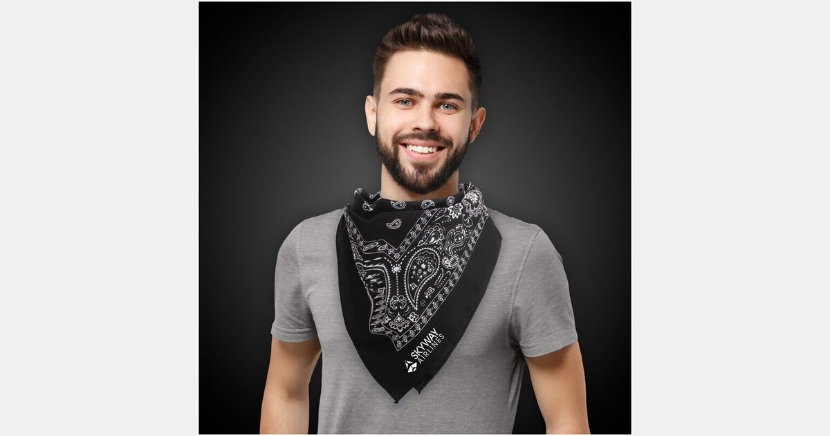 Custom Printed Cotton Bandana 22" x 22" with your logo | ImprintLogo.com