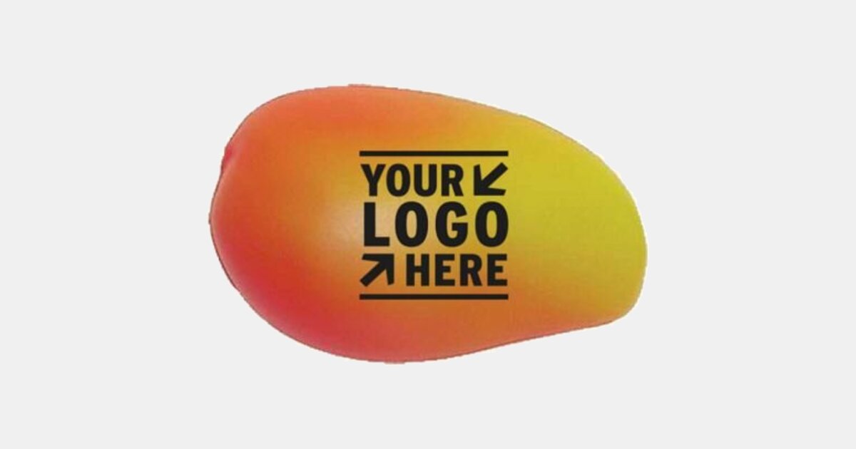 Custom Printed Mango Stress Reliever with your logo | ImprintLogo.com