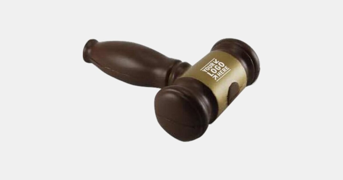 Custom Printed Gavel Stress Reliever with your logo | ImprintLogo.com