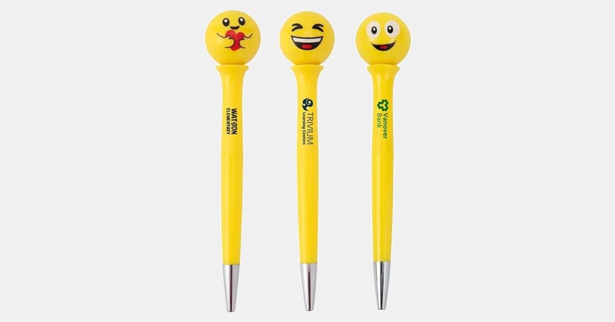 Custom Printed Emoji Pen with your logo | ImprintLogo.com