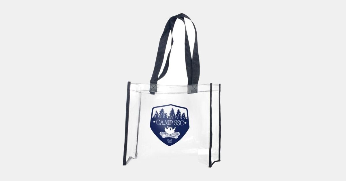 Custom Printed Clear Stadium Tote Bag with your logo | ImprintLogo.com