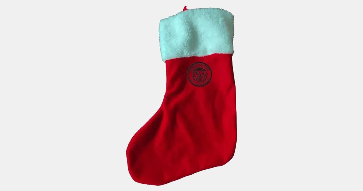 Custom Printed Plush Holiday Stocking with your logo | ImprintLogo.com