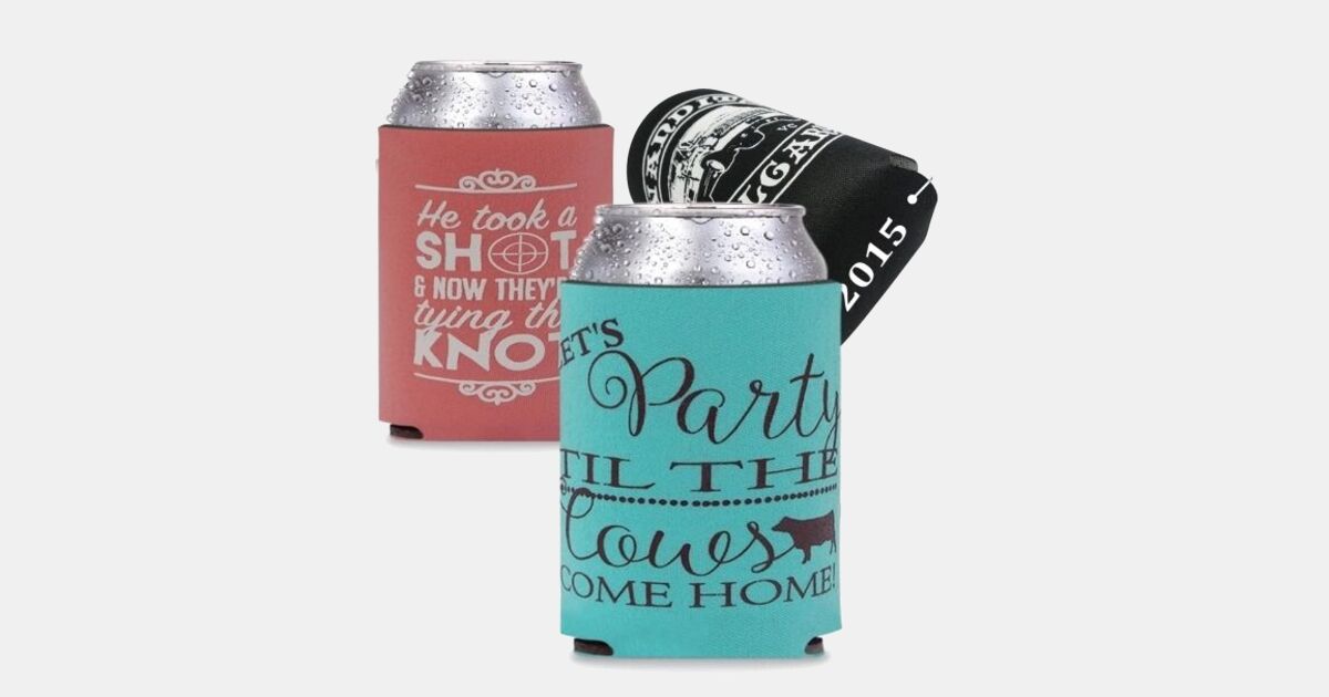 Custom Printed Cool-Apsible Can Cooler with your logo | ImprintLogo.com