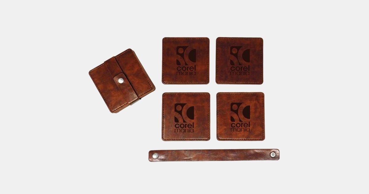 Custom Printed Watson Square PU Leather Coaster with your logo ...