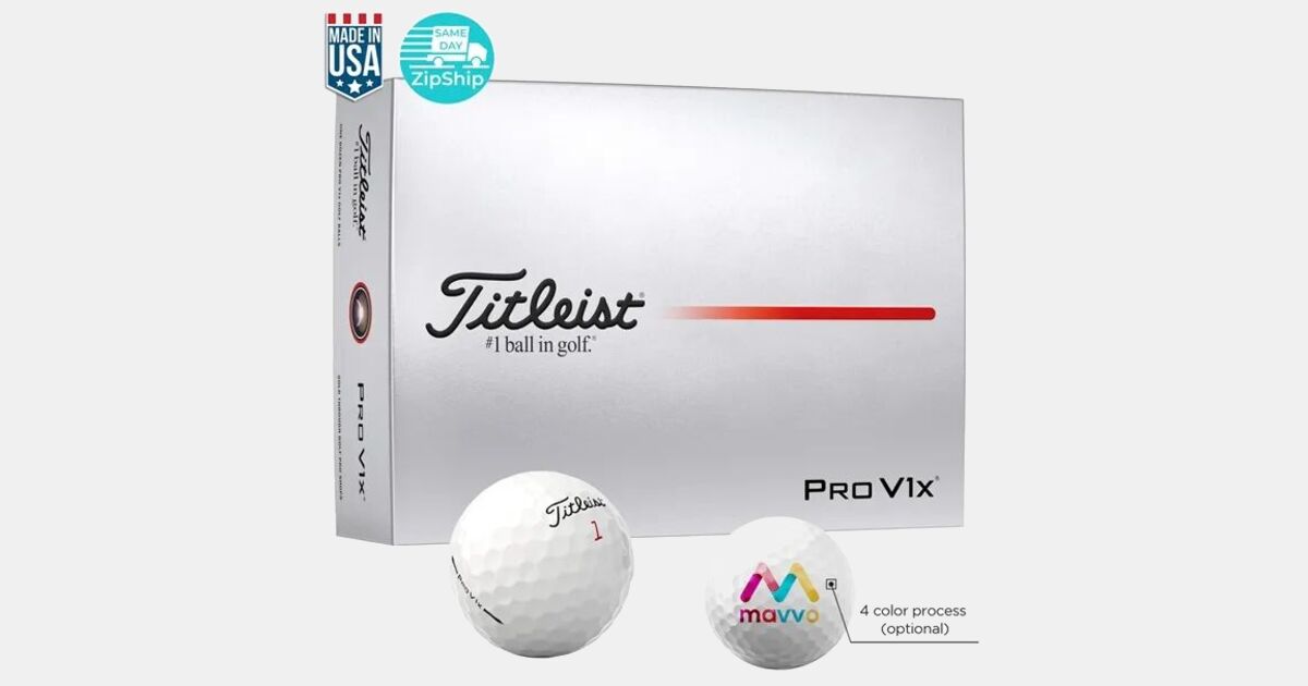 Custom Printed Titleist Pro V1x Golf Ball with your logo | ImprintLogo.com