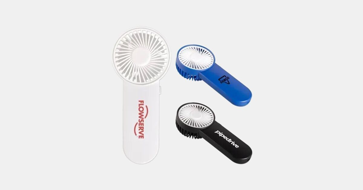 Custom Printed Portable Hand Held Fan with your logo | ImprintLogo.com