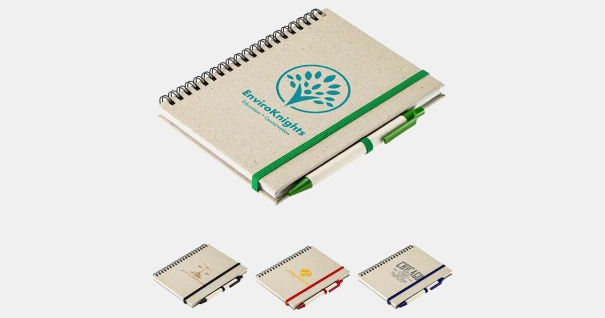 Custom Prairie Fragrant Grass Recycled Spiral Notebook with Pen with ...