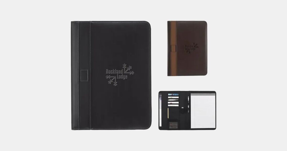 Custom Imprinted Vintage Style Padfolio with your logo | ImprintLogo.com