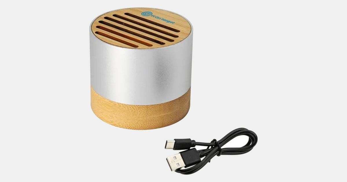 EcoSound Bamboo/Recycled Aluminum Wireless Speaker with your logo ...