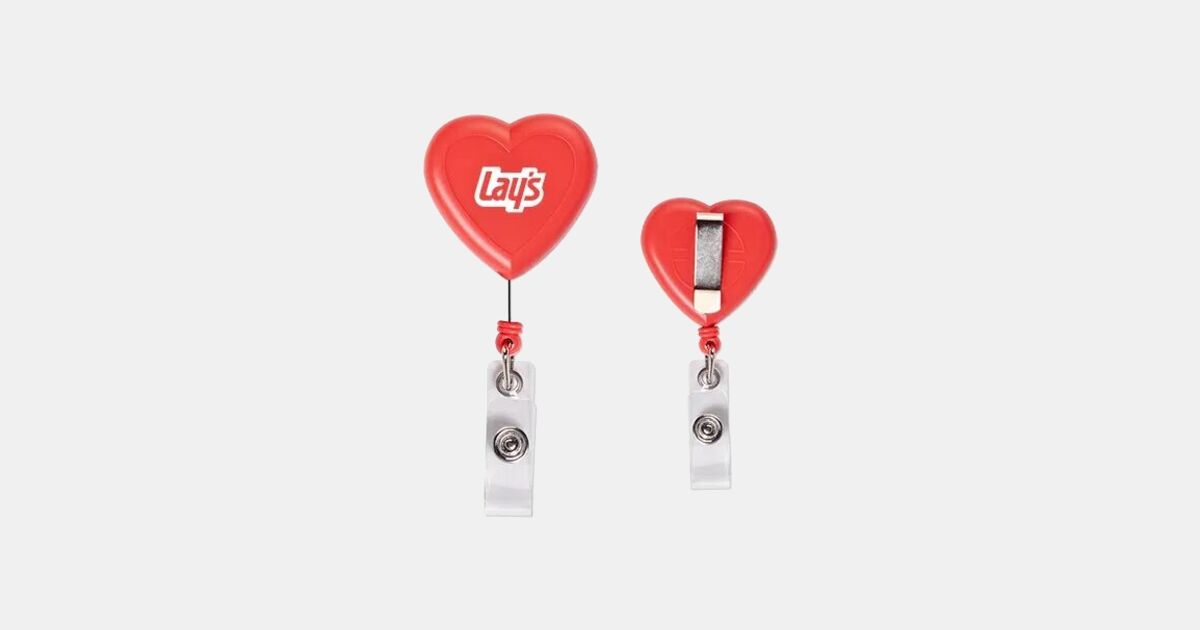 Custom Printed Heart Shaped Badge Reel with your logo | ImprintLogo.com