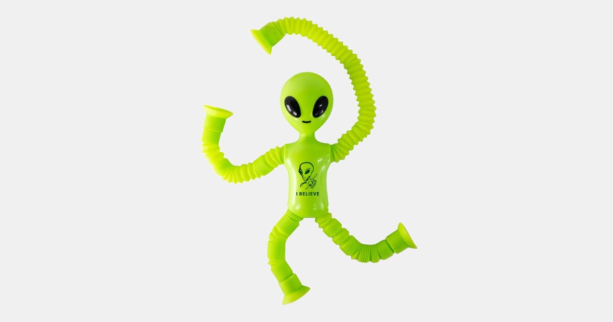Custom Printed Green Alien Bendy Man with your logo | ImprintLogo.com