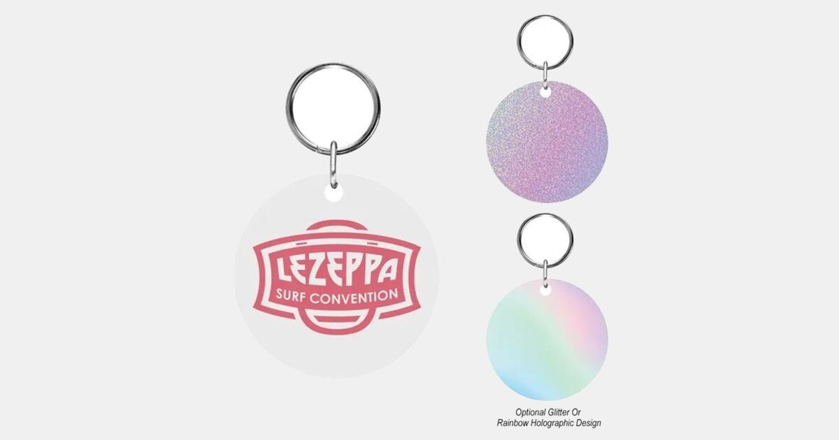 Custom Full Color Acrylic Key Tag - Circle USA Made with your logo ...