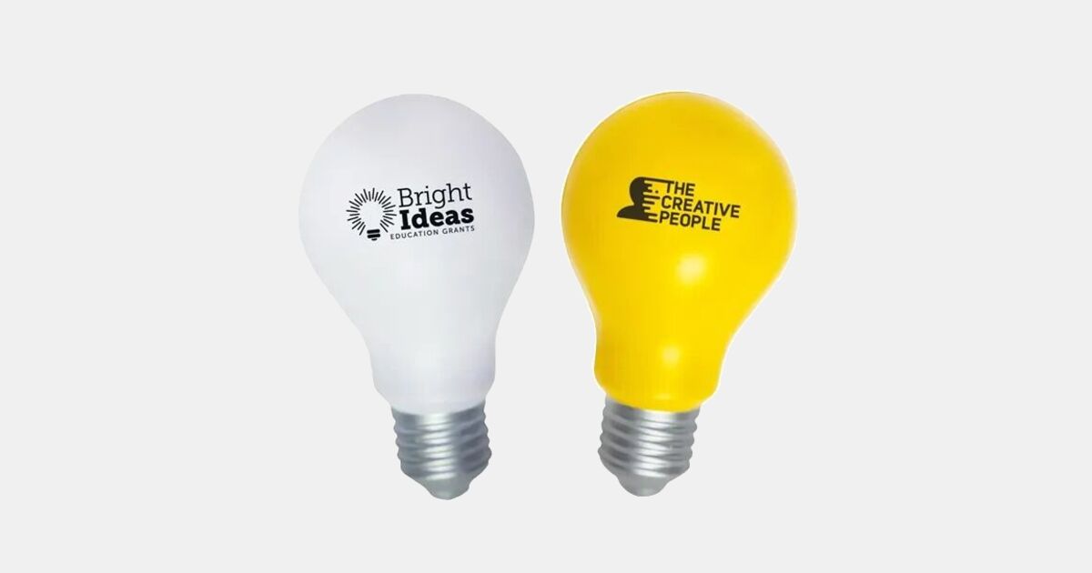 Custom Printed Light Bulb Stress Reliever with your logo | ImprintLogo.com