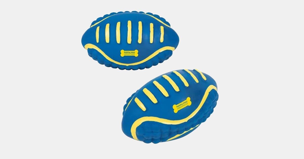 Custom Printed Football Dog Toy with your logo | ImprintLogo.com