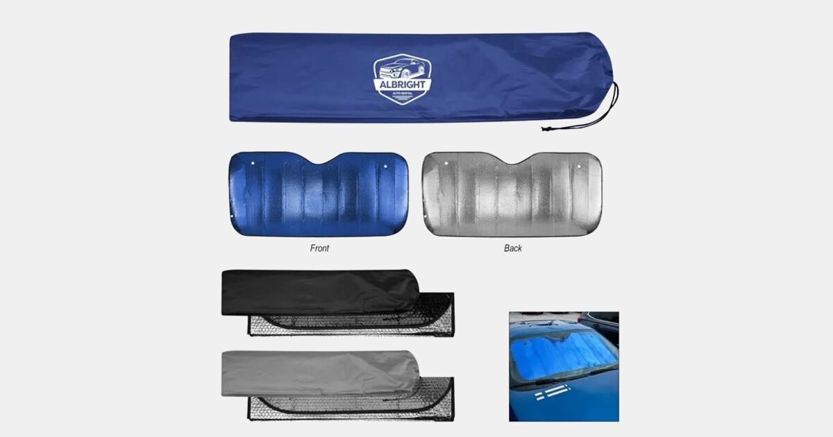 Custom Printed Accordion Auto Sun Shade with your logo | ImprintLogo.com
