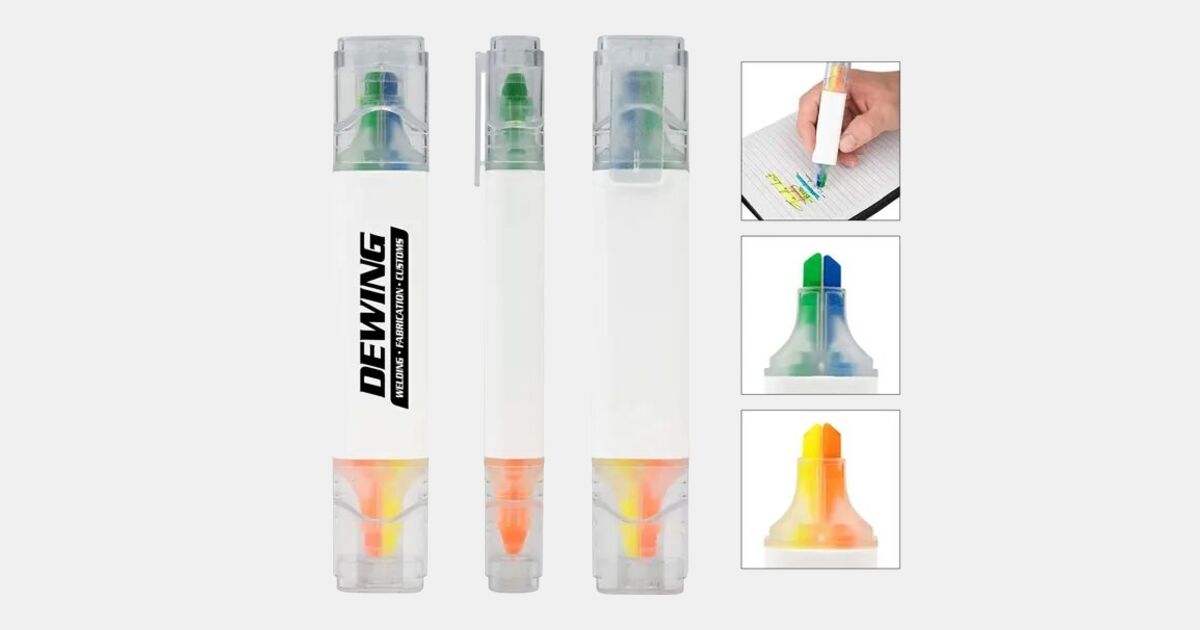 Custom Printed Quad 4-IN-1 Highlighter with your logo | ImprintLogo.com