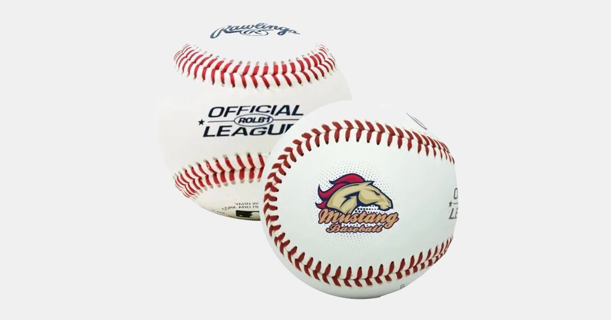 Custom Printed Rawlings Leather Baseball with your logo | ImprintLogo.com