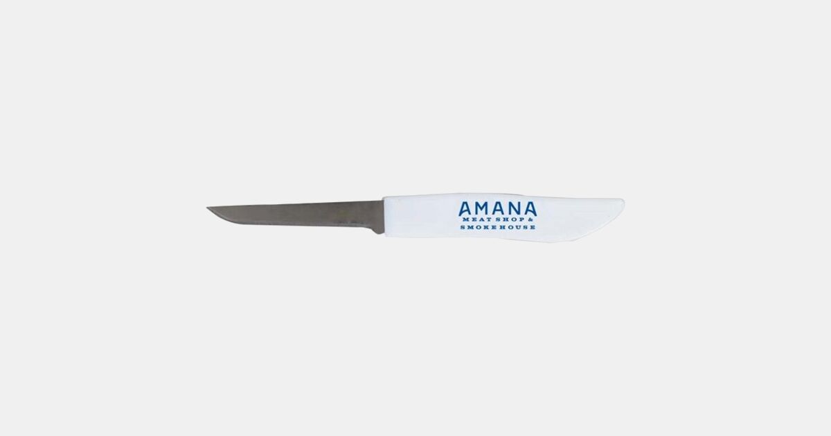 Custom Printed White Handle Paring Knife with your logo | ImprintLogo.com