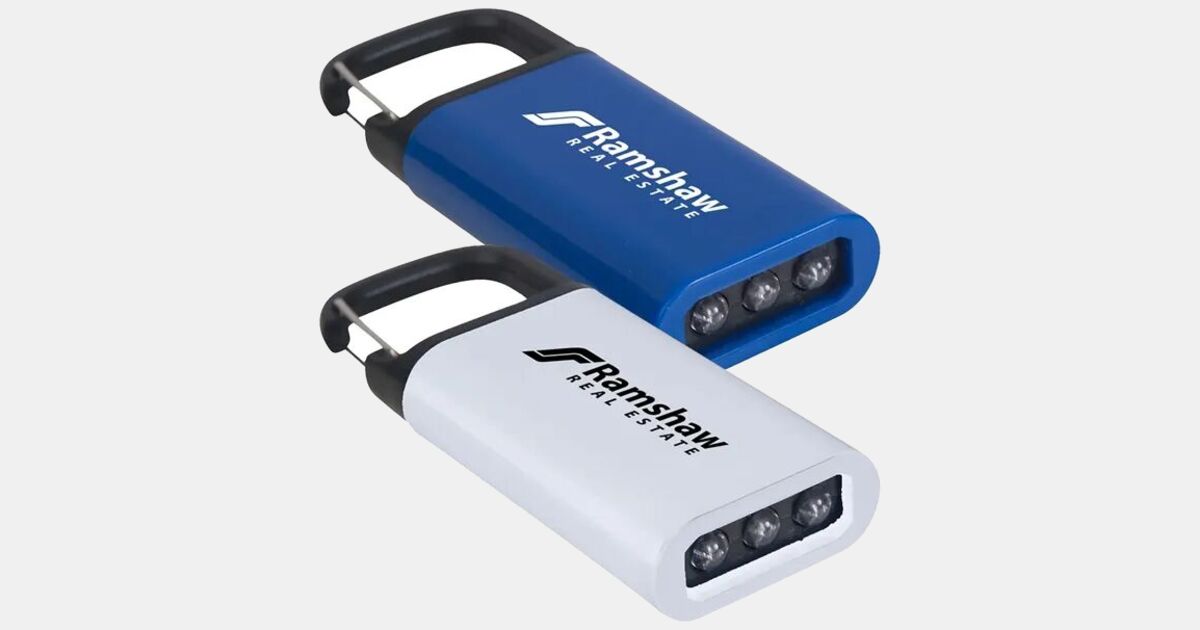 Custom Printed Clip On Pull-Apart Plastic Flashlight with your logo ...