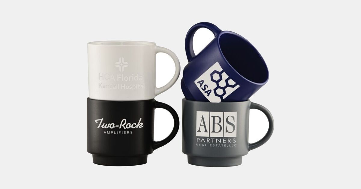 Deep Etched Stack-n-Sip Collection Mug 14 Oz with your logo ...