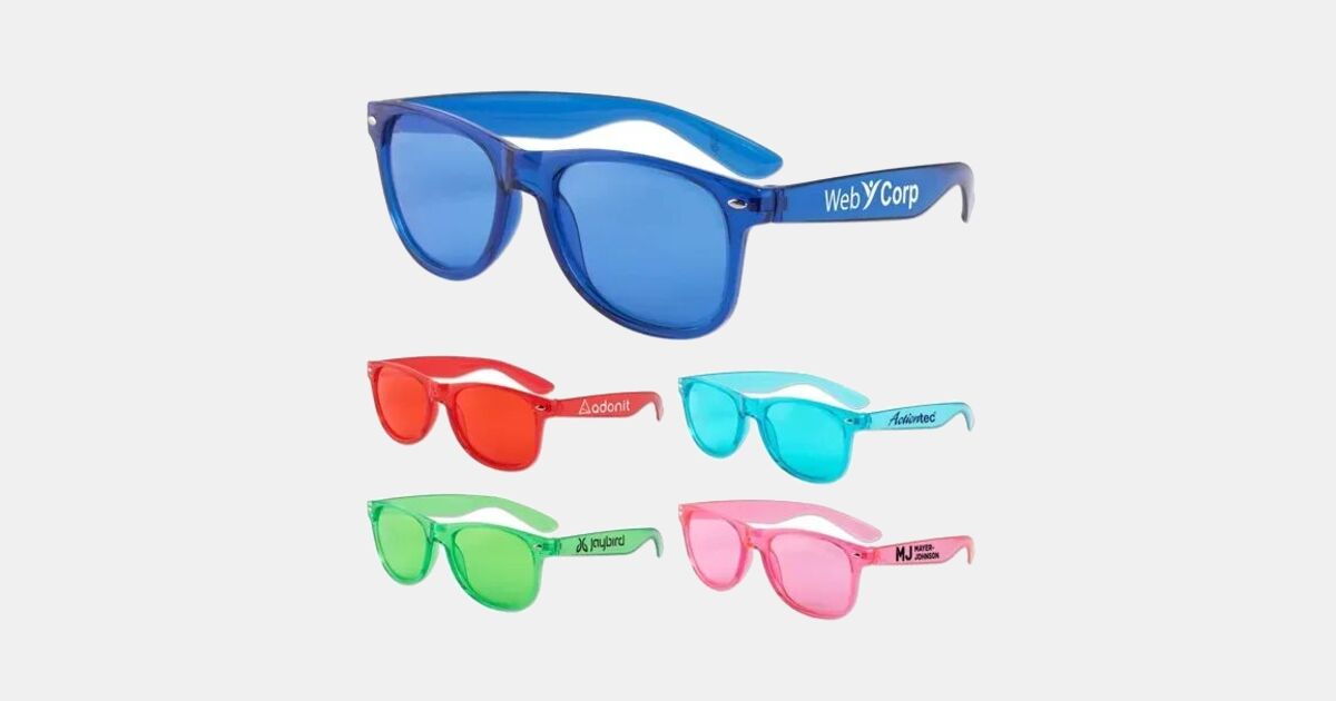 Custom Printed Translucent Sunglasses with Matching Lens with your logo ...