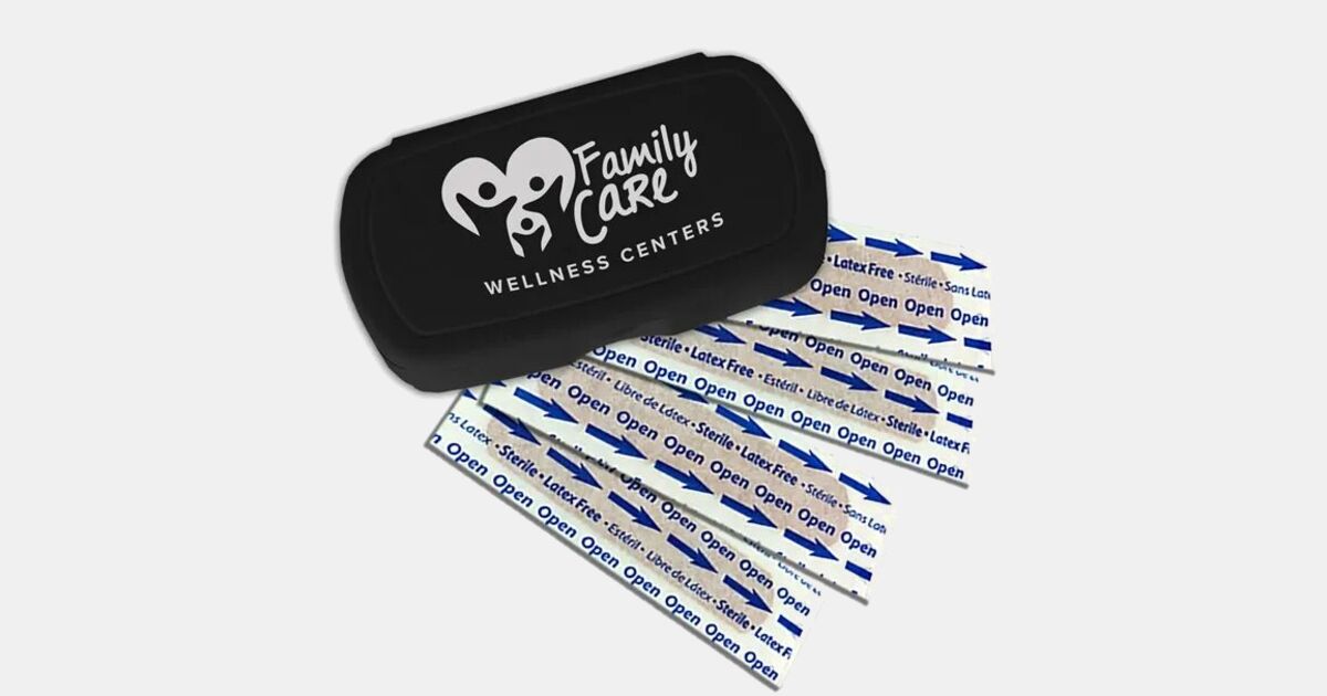 Custom Printed Compact Bandage Kit with your logo | ImprintLogo.com