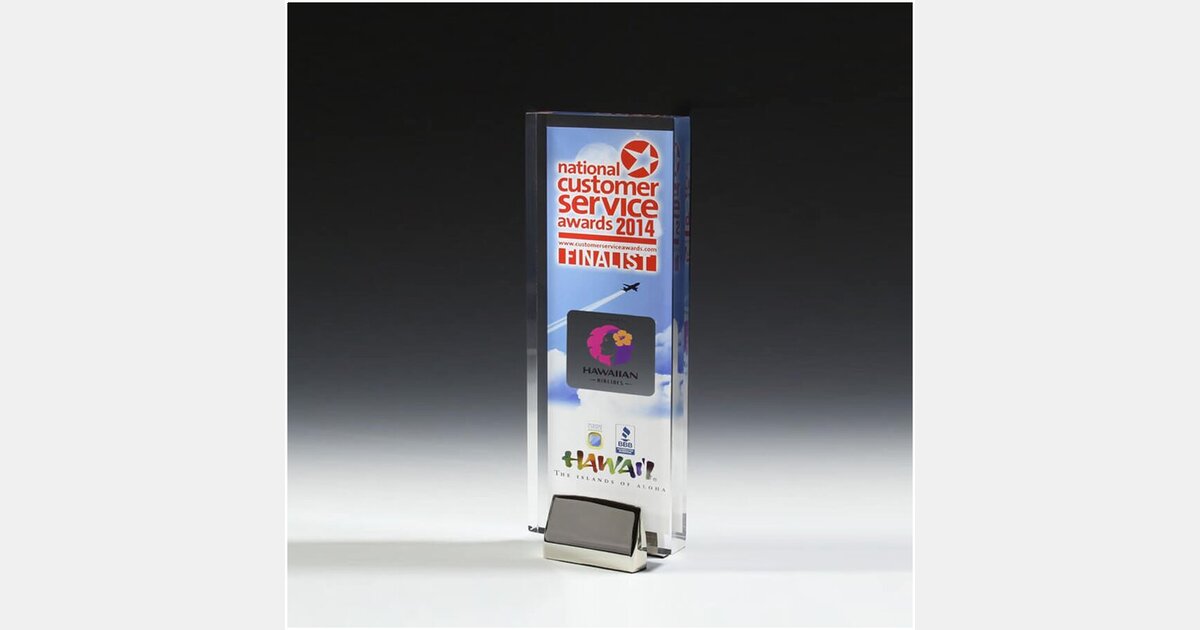 Acrylic Award With Chrome Metal Base - Full Color with your logo ...